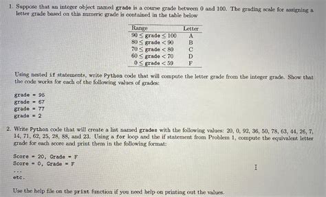 Solved Suppose That An Integer Object Named Grade Is A Chegg