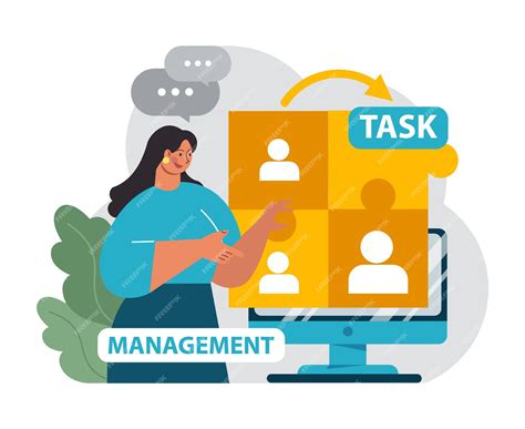 과업설정 및 사후관리 업무시간 최적화 프리미엄 벡터