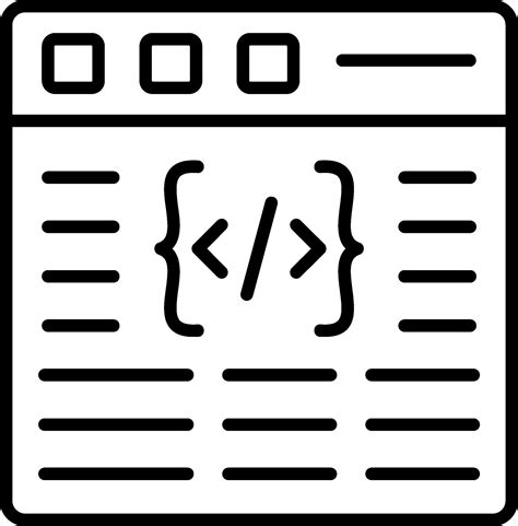 Coding Line Icon Vector Art At Vecteezy