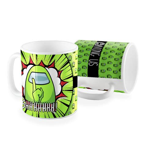 Caneca Among Us Shhhh Verde Mais Brinde