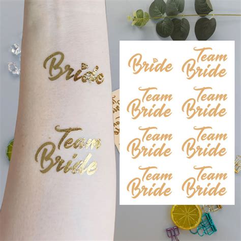 10pcs Bride To Be And Bride Tribe Tattoos Team Bride Stickers