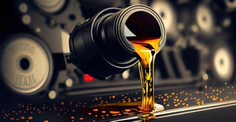 Cambie y vierta aceite de motor de automóvil nuevo en el motor Foto Premium