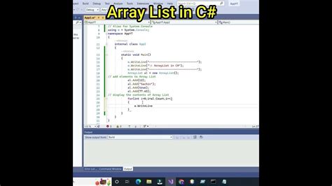 C Array List C Tutorial Collection Shorts Youtube