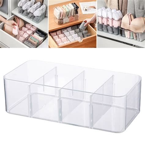 acahhotxx storage organizer acrylic underwear drawer 4 8 grids