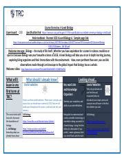 Biology Course Overview 1 Docx Course Overview A Level Biology Exam