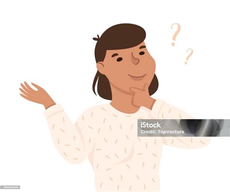 사려 깊은 여자 생각 하 고 반 길이 벡터 일러스트 를 밖으로 뭔가 알아내는 개념에 대한 스톡 벡터 아트 및 기타 이미지 개념 결정 고름 Istock