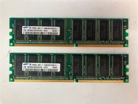 2x 512mb Samsung M368l6523cus Ccc Ddr 400 Pc 3200 Cl3 Dimm Desktop