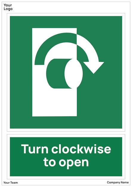Premium Vector Turn Clockwise To Open Signs Safety Symbol Iso 7010