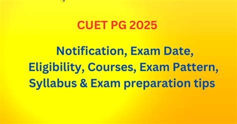 Cuet Pg 2025 Notification Exam Date Eligibility Courses Exam Pattern Syllabus And Exam