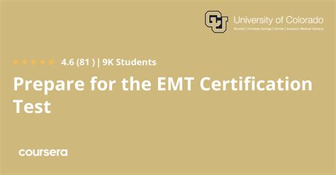 Prepare For The Emt Certification Test Coursya