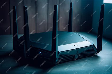 Premium Ai Image Modern Highspeed Desktop Wifi Router For Secure Home Network And Hightech