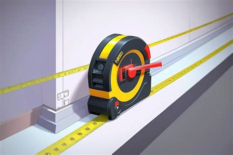 3d Illustration Architecture Laser Measuring Tape Premium Ai