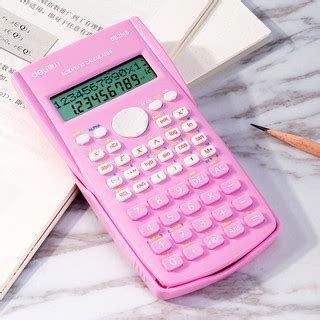 Deli Pink Scientific Calculator Problem Solving With Slide Cover