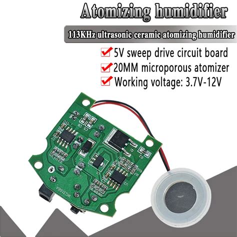 초음파 가습기 미스트 메이커 Usb 세라믹 분무기 변환기 가습 플레이트 액세서리 Pcb 모듈 D20mm 20mm