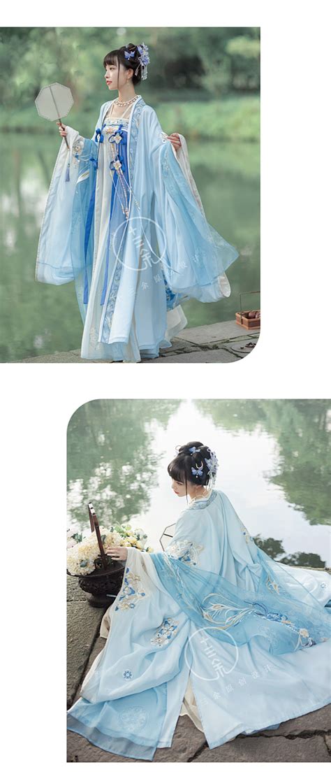 十三余小豆蔻儿 长生乐 织金刺绣渐变色印花大袖衫汉服女披帛搭配 淘宝网