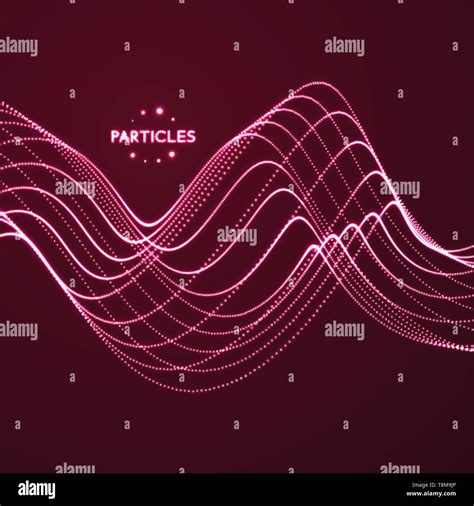 Wavy Background Array With Dynamic Particles Composition With Motion Effect 3d Technology