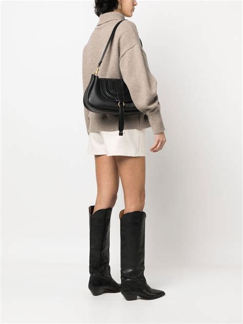 Chloé Crazy Marcie Leather Shoulder Bag Black Farfetch