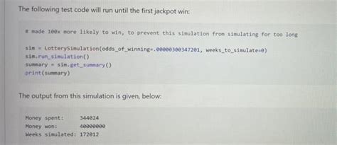 Solved Part 2 In Lotterypy Write A Simple Monte Carlo