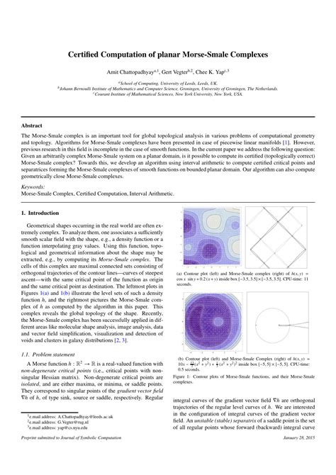 pdf certified computation of planar morse smale complexes