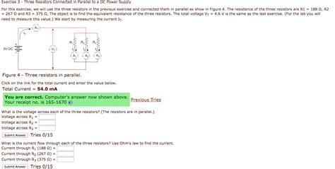 Solved Exercise Three Resistors Connected In Parallel To Chegg Com