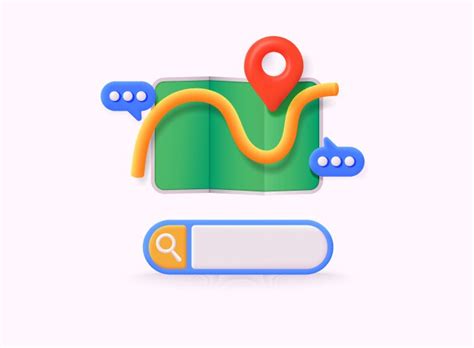 3d Location Folded Paper Map Search Bar And Pin Vector Image