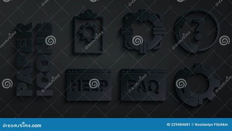 Set Browser Faq Telephone 24 Hours Support Help Lifebuoy And Checklist With Service Icon