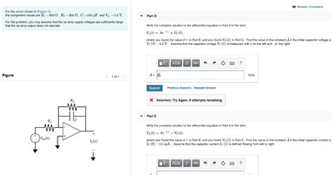 Solved A Review Constants Part D For The Circuit Shown In Chegg