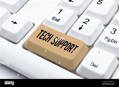 Text Caption Presenting Tech Support Word Written On Help Given By Technician Online Or Call