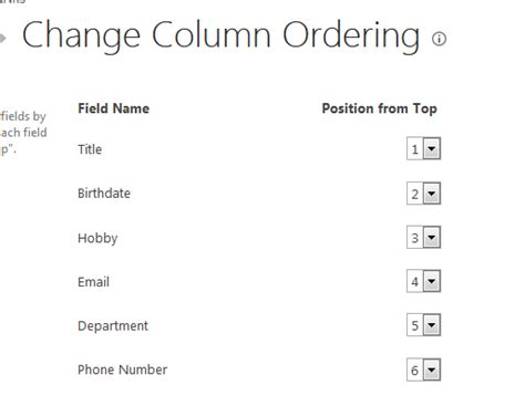 learn sharepoint in series part thirty column reordering in list