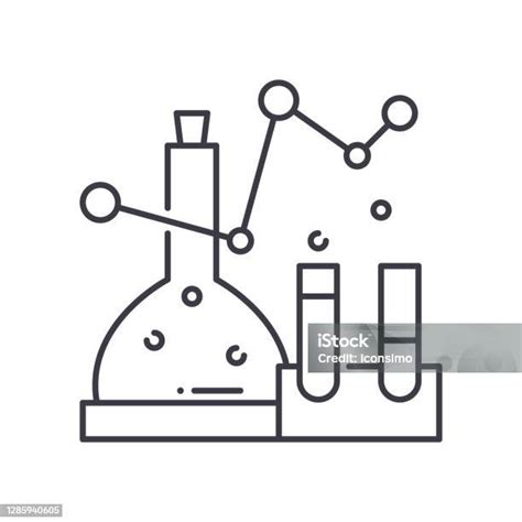 化學分析圖示線性隔離圖解細線向量網頁設計符號輪廓概念符號白色背景上可編輯的描邊向量圖形及更多一組物體圖片 一組物體 互聯網 健保和醫療