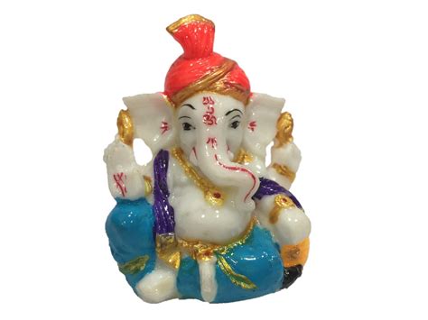Buy Vinayakmoorti Marble Round Base Sitting Ganesh White Ganesh Marble