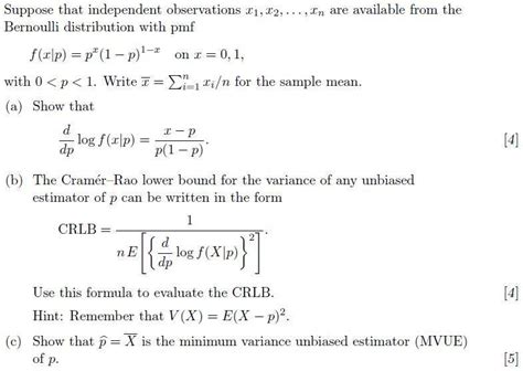 Solved Suppose That Independent Observations X1x2xn Are