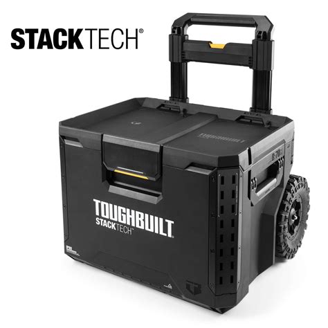 Toughbuilt Stacktech 22 3 In Black Plastic Wheels Lockable Tool Box