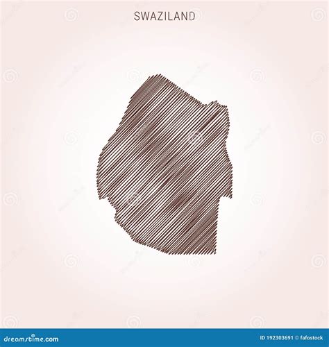 Swaziland Vector Map And Flag Silhouette Illustration Isolated On White