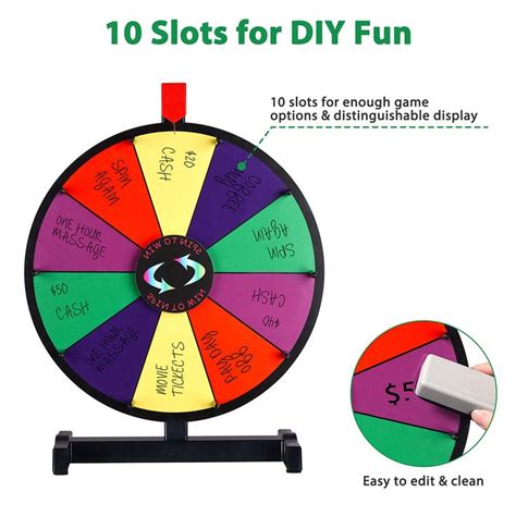 Winspin 15 Tabletop Prize Wheel Dry Erase Rainbow