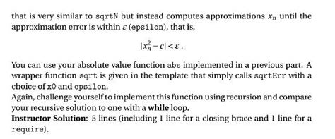 Solved In This Exercise We Will Implement The Squareroot Chegg Com