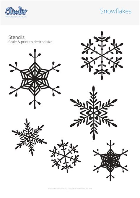 3d Snowflake Template Printable