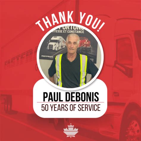 Thank You Paul Debonis For 50 Years Of Service The Fastfrate Group