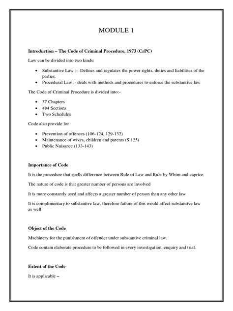 Module 1 Crpc Pdf Magistrate Bail