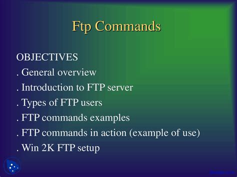 Ftp Commands Application Servers Lecture Slides Docsity