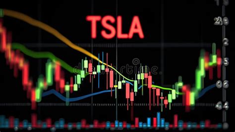 Tesla Stock Market Chart Showing Volatile Trading And Price Trends
