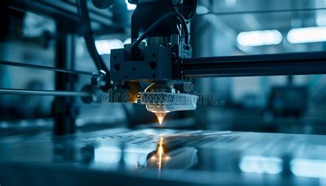 Industrial 3d Printer Creating A Prototype Object With Precision Laser