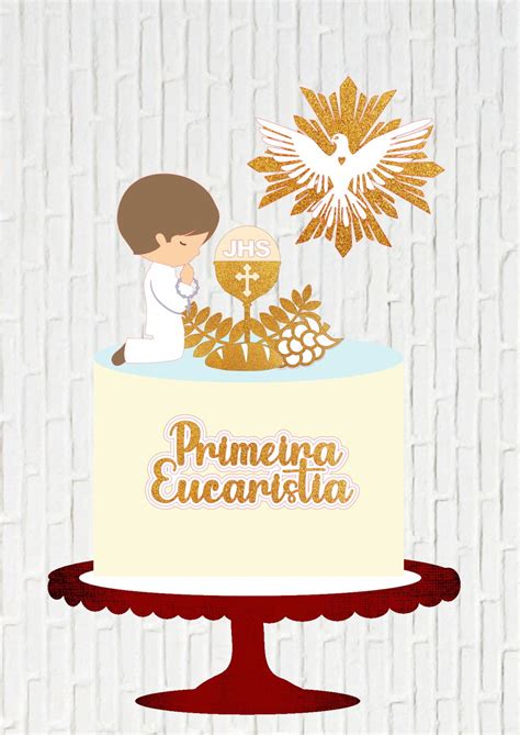 Arquivo De Corte Topo De Bolo Primeira Eucaristia Menino Elo7