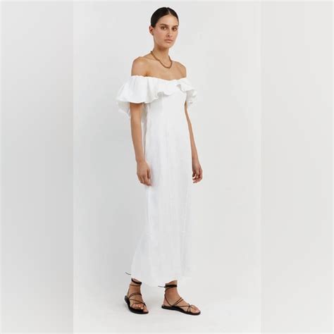 Dissh Dresses Dissh White Linen Midi Dress Poshmark