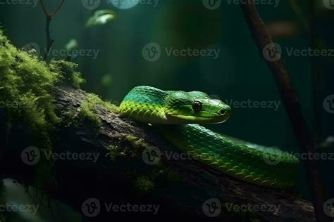 Green Tropical Snake Neural Network AI Generated 31230800 Stock Photo