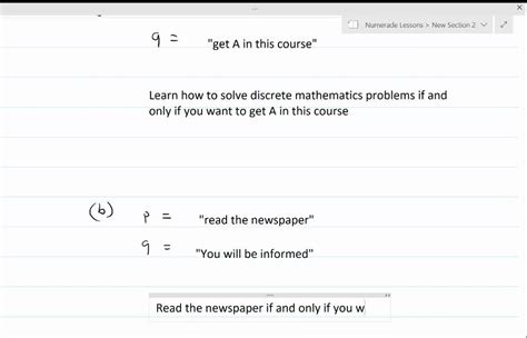 Solvedwrite Each Of These Propositions In The Form “p If And Only If Q
