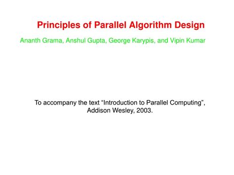 Ppt Principles Of Parallel Algorithm Design Powerpoint Presentation