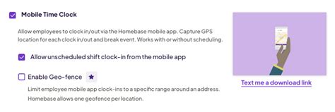 Settings Time Clock Options