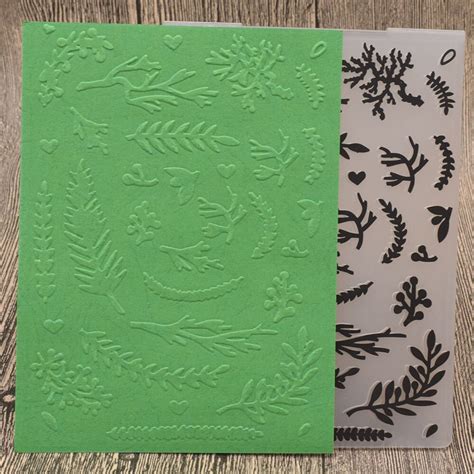 Rose Flowers Leaves Plastic Embossing Folder Stenc Grandado