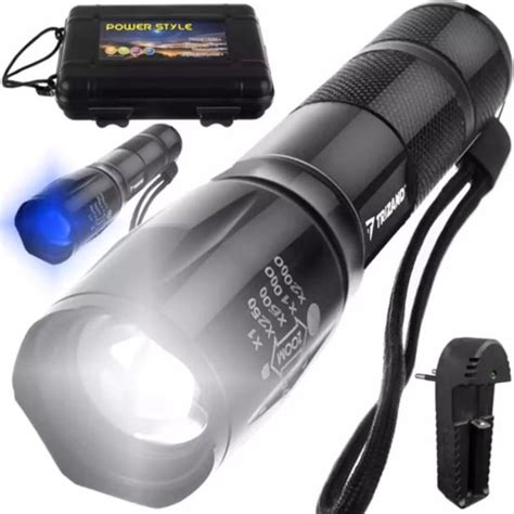Militaire LED Zaklamp Met UV Opbergbox Accu Lader CREE XPE